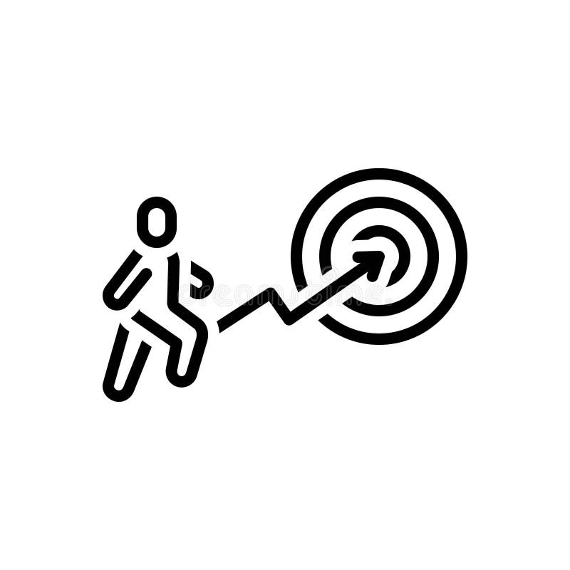 Black Line Icon for Objectives, Purpose and Focus Stock Vector ...