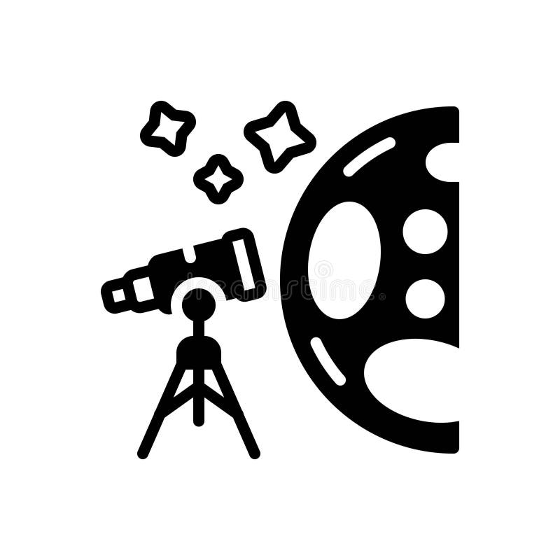 Black Solid Icon for Observation, Observing and Gazing Stock Vector ...