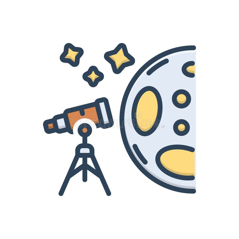 Color Illustration Icon for Observation, Observing and Gazing Stock ...