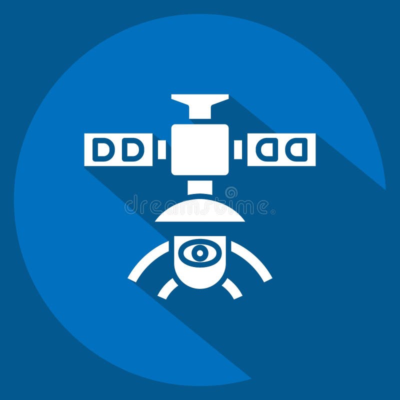 Icon Observation Satellite. Related To Satellite Symbol. Long Shadow ...