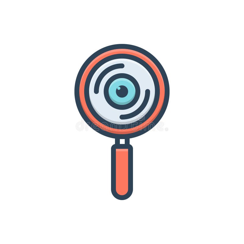 Color Illustration Icon for Observation, Watching and Scrutiny Stock ...