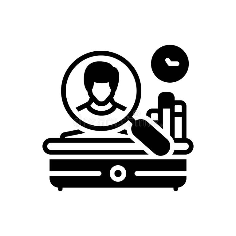Black Solid Icon for Observation, Watching and Employee Stock ...