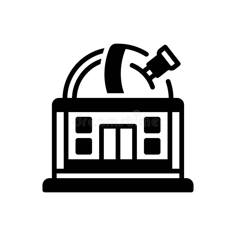Black Solid Icon for Observatory, Astronomical and Universe Stock ...