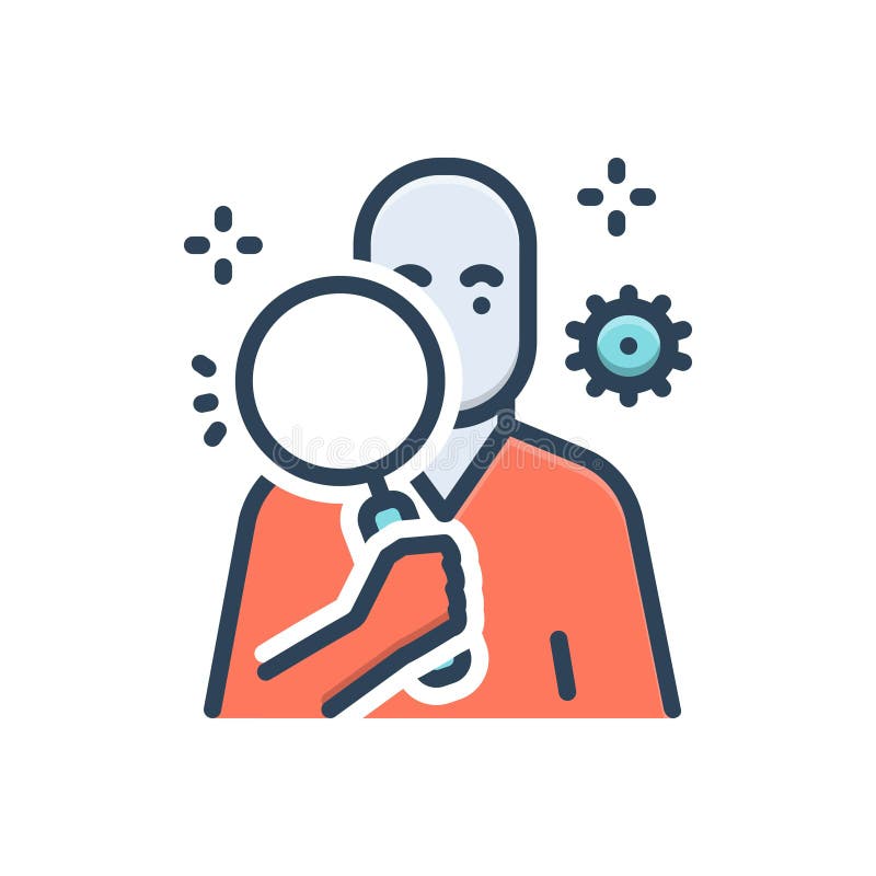 Color Illustration Icon for Observed, Discern and Searching Stock ...