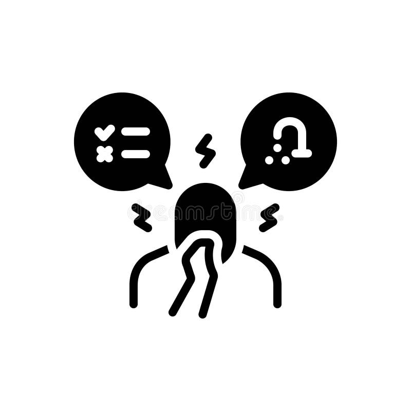 Black Solid Icon for Obsessive Compulsive Disorder, Obsessive and ...