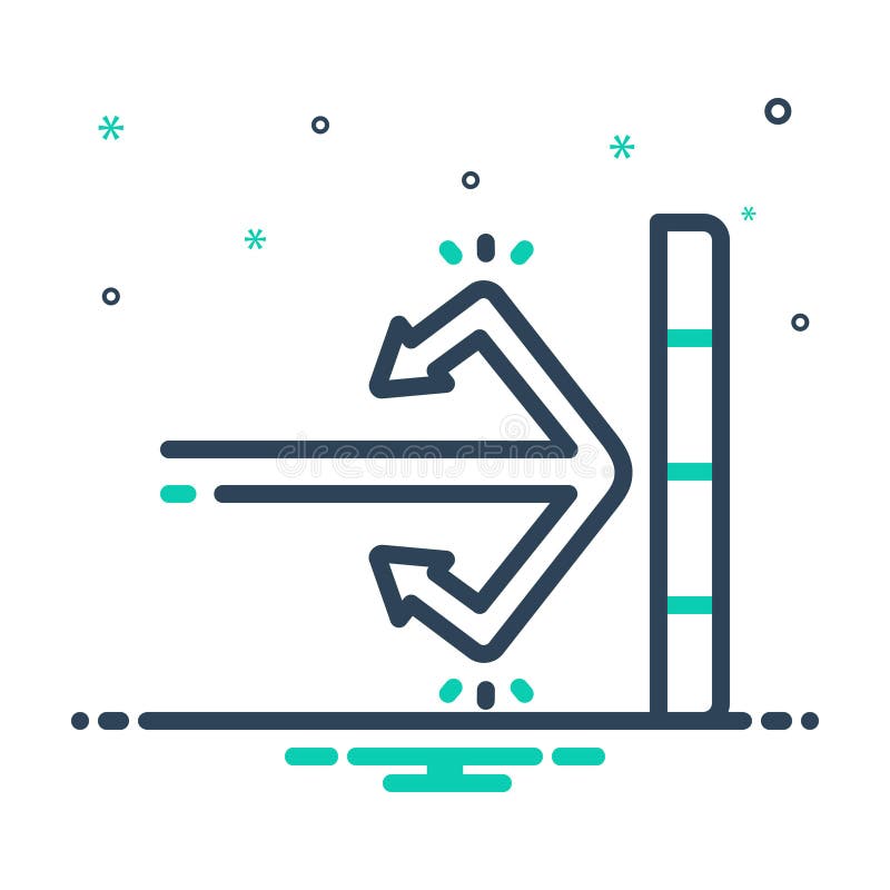 Mix Icon for Obstacle, Obstruction and Arrow Stock Illustration ...