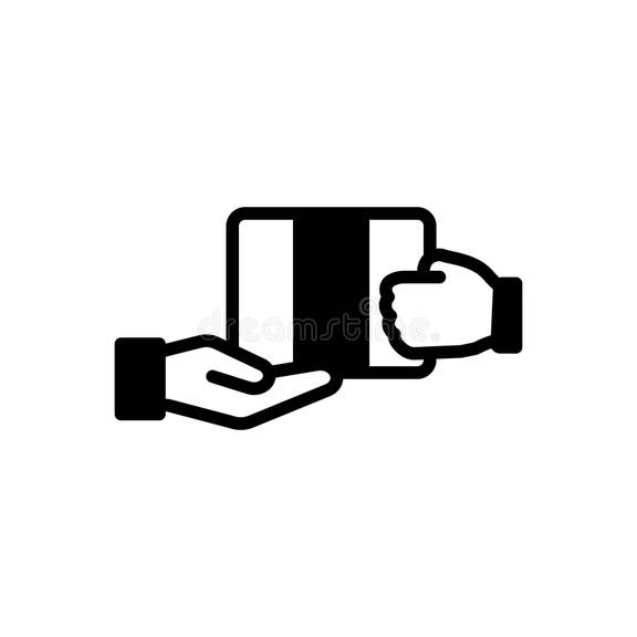 Black Solid Icon for Obtained, Acquired and Gift Stock Vector ...