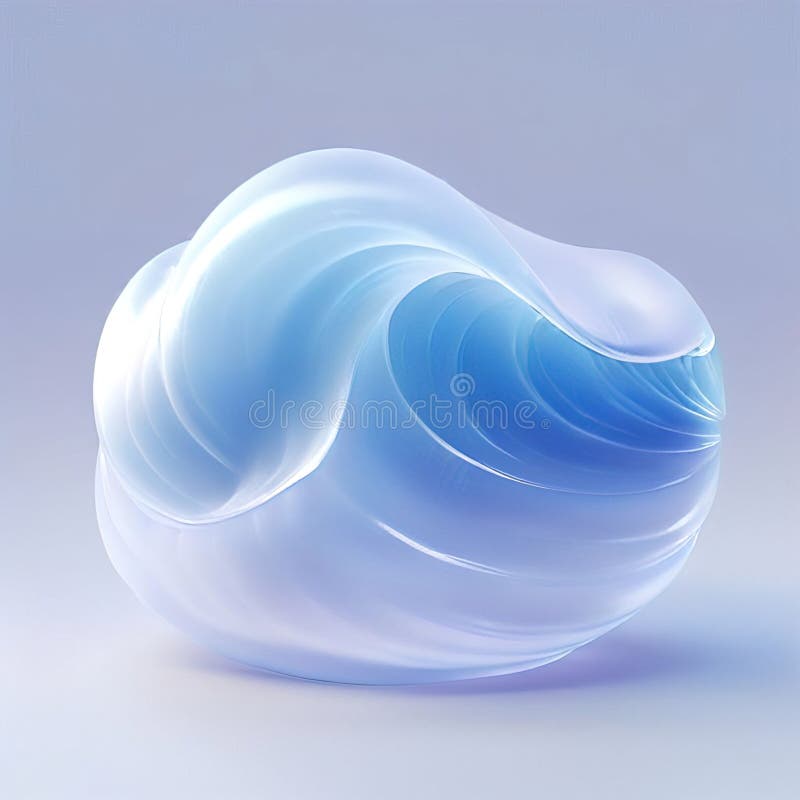 Icon of Ocean Wave, Glossy Glass Style Stock Illustration ...