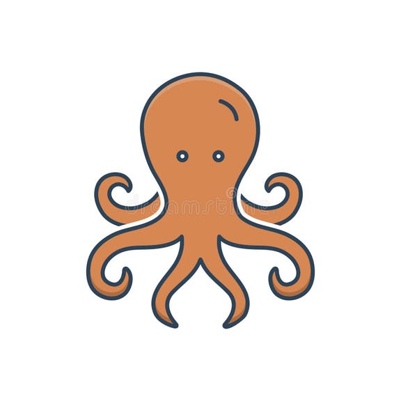 Color Illustration Icon for Octopus, Devilfish and Octopod Stock ...