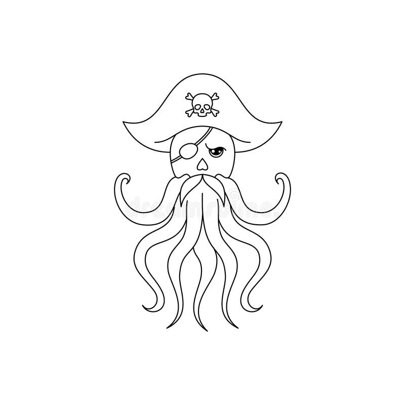 An icon of octopus pirate stock vector. Illustration of simple - 316330930