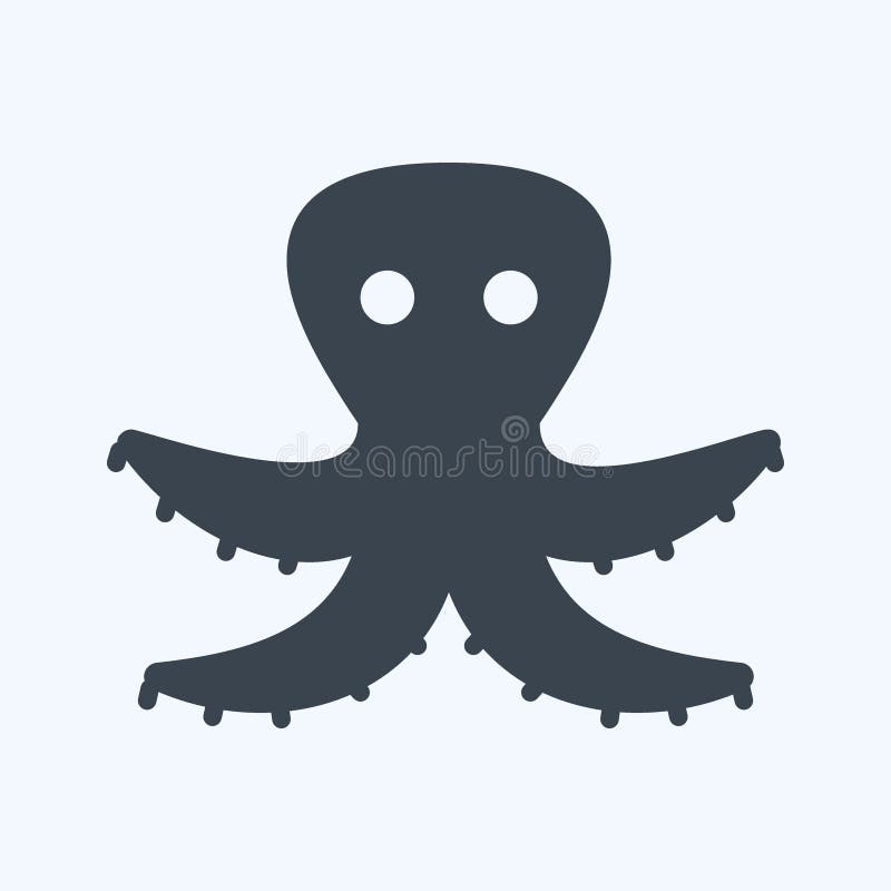 Icon Octopus. Suitable for Sea Symbol. Glyph Style. Simple Design ...
