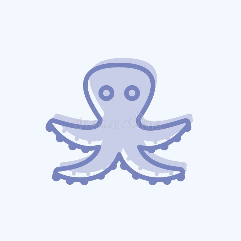 Icon Octopus. Suitable for Sea Symbol. Two Tone Style. Simple Design ...