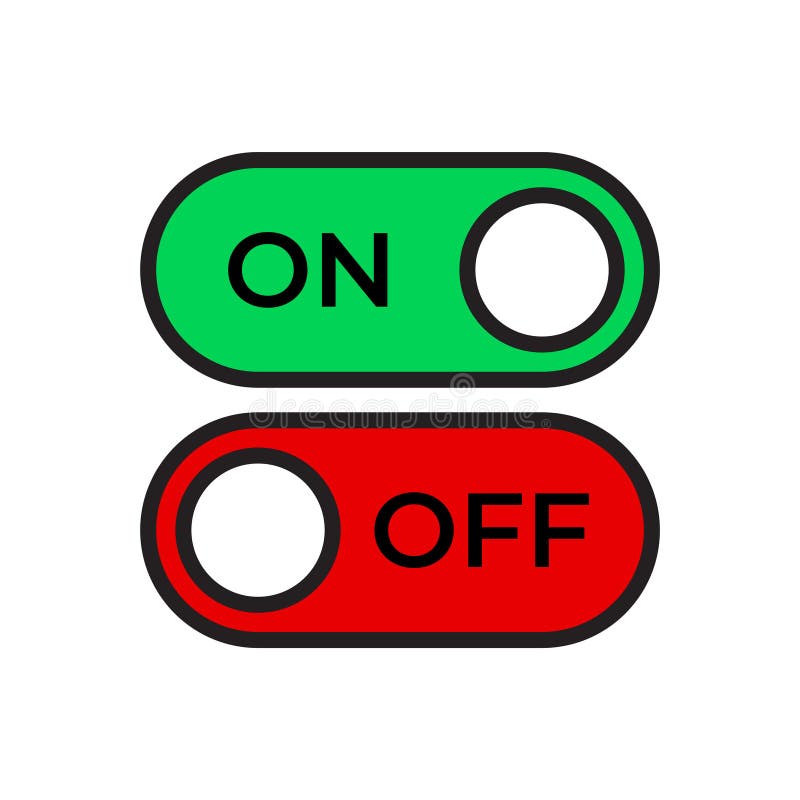 On Off Switch Button Icon Vector on White Background Stock Vector ...