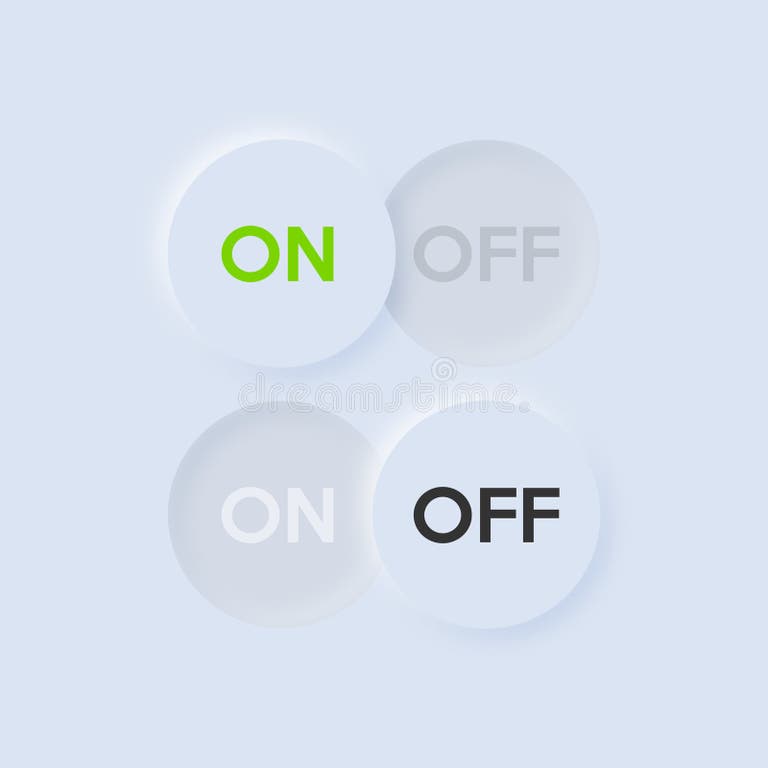 Icon on and Off Toggle Switch Button. Neumorphism UI and UX Design ...