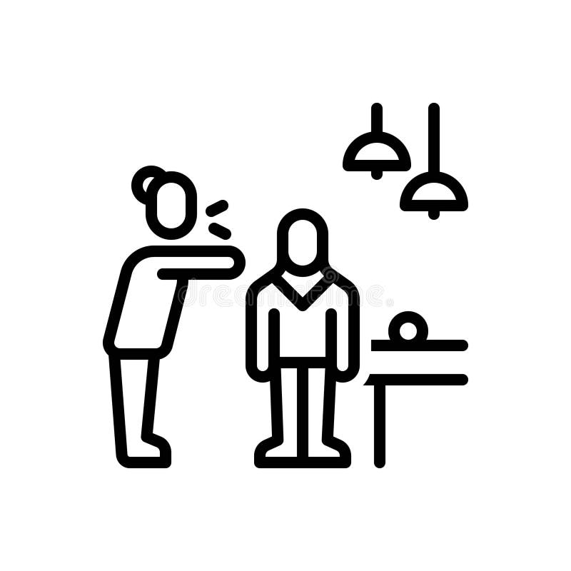 Black Line Icon for Offensive, Chide and Shout Stock Vector ...