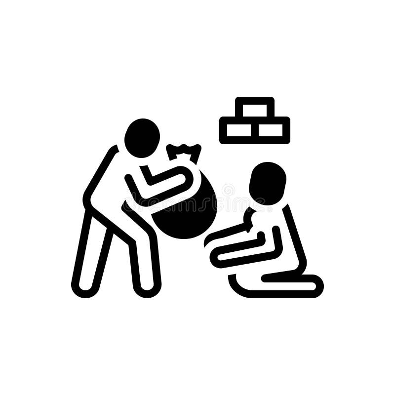 Black Solid Icon for Offering, Giving and Taking Stock Illustration ...