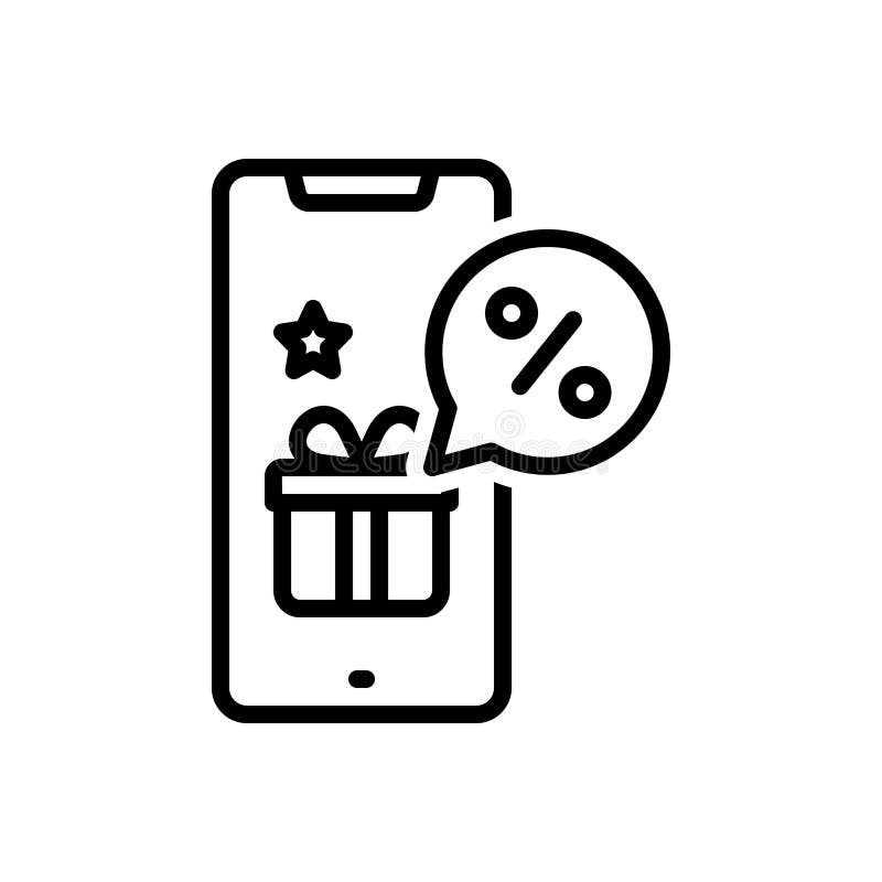 Black Line Icon for Offerings, Offer and Winner Stock Vector ...