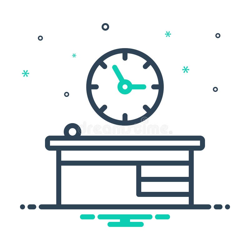 Mix Icon for Office Clock, Reminder and Schedule Stock Vector ...