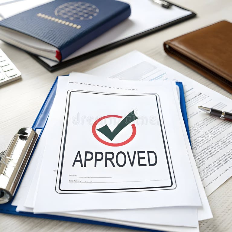 Office Paperwork Approval Icon Isolated on White Background Stock ...