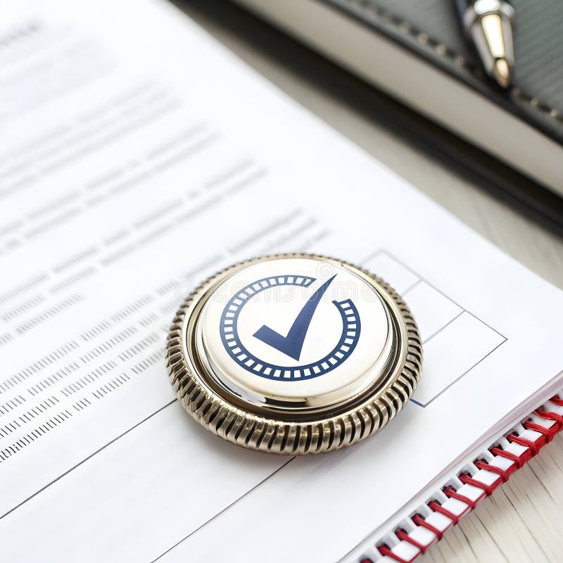 Office Paperwork Approval Icon Isolated on White Background Stock ...