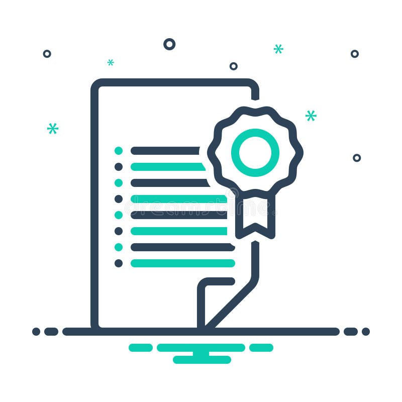 Mix Icon for Official, Legal and License Stock Illustration ...