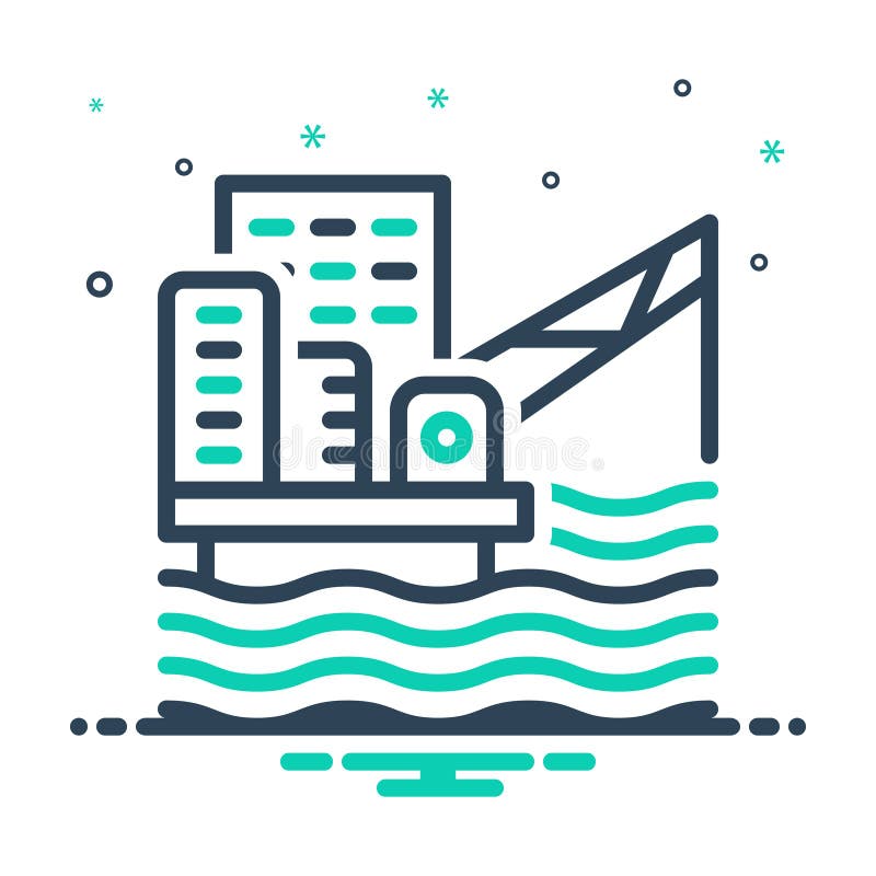 Mix Icon for Offshore Platform, Oil Platform and Development Stock ...