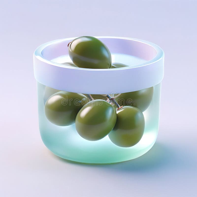 Icon of Olive, Glossy Glass Style Illustration Stock Illustration ...