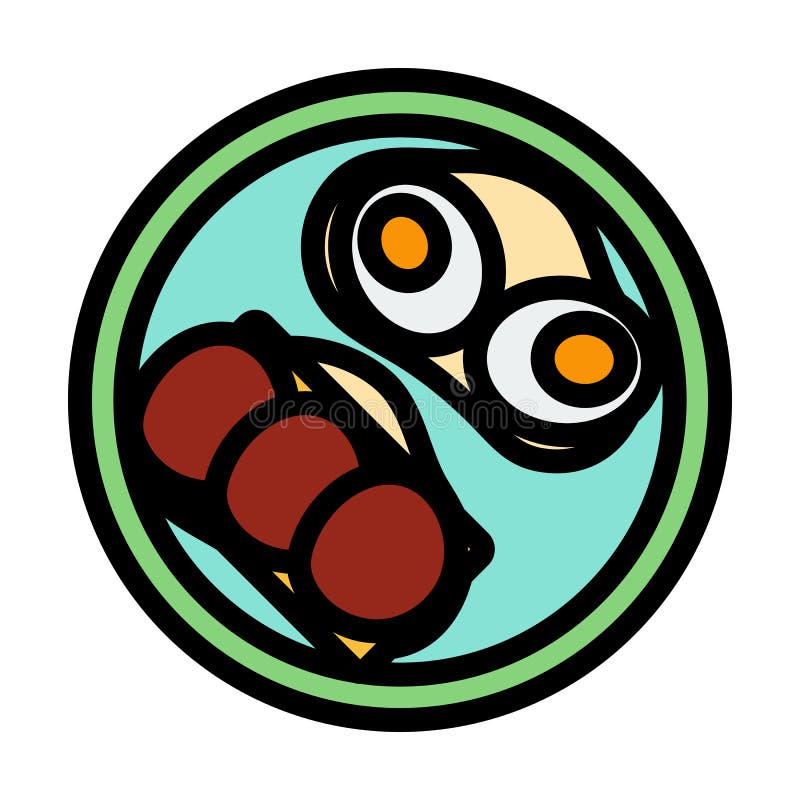 Icon of Omlet and Sandwich stock vector. Illustration of american ...