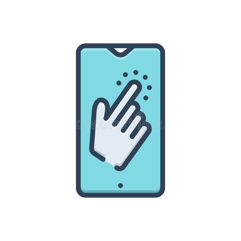 Color Illustration Icon for Once, Tap and Gesture Stock Illustration ...