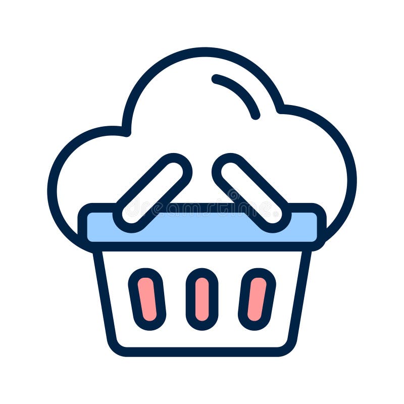 Icon for Online or Cloud Based Shopping Stock Vector - Illustration of ...