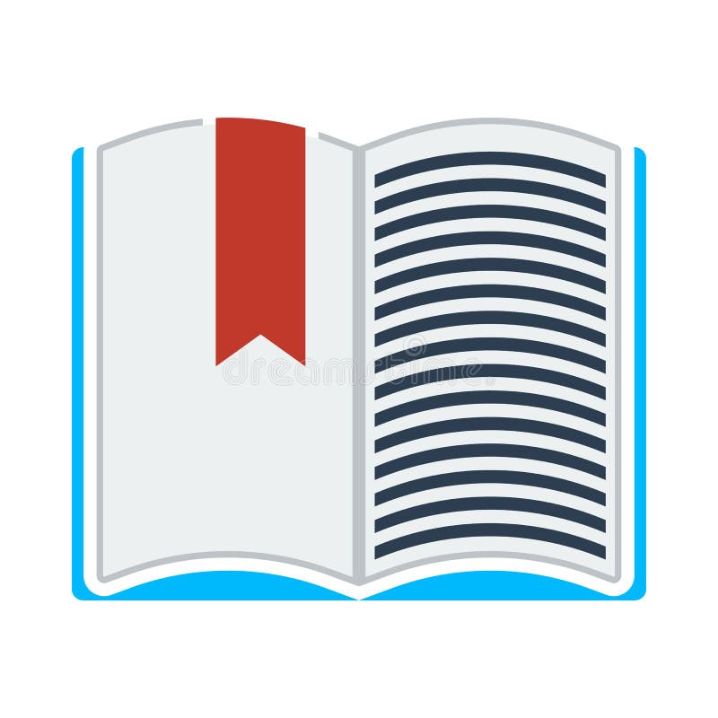 Icon of Open Book with Bookmark in Ui Colors Stock Vector ...