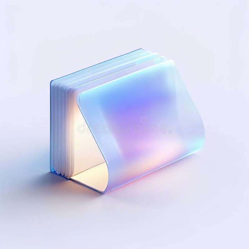 Icon of Open Book, Glossy Glass Style Stock Illustration - Illustration ...