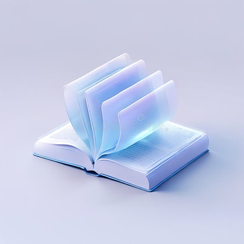 Icon of Open Book, Glossy Glass Style Stock Illustration - Illustration ...