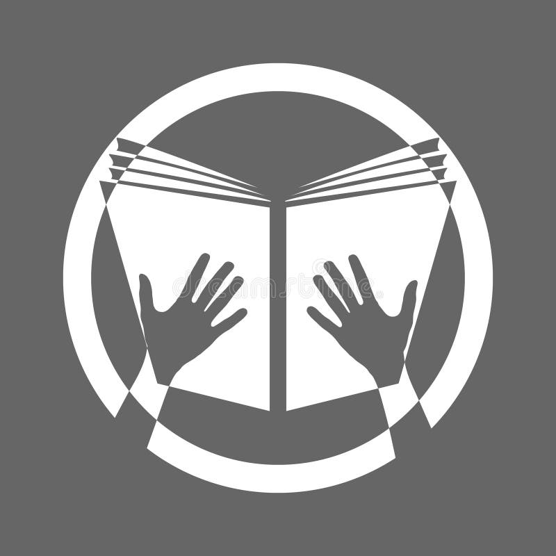 Icon of an Open Book. Hands Holding an Open Book Stock Vector ...