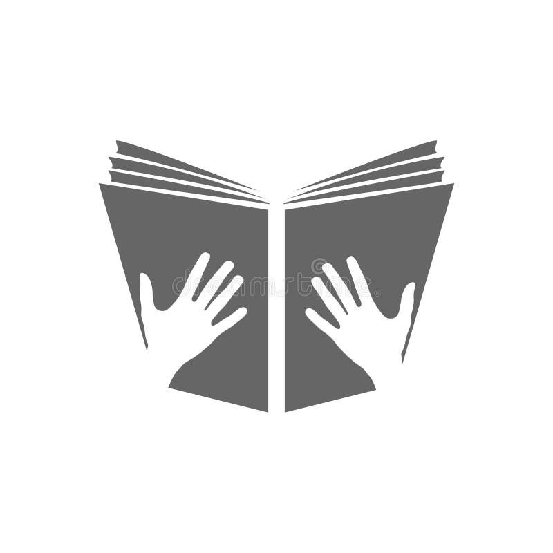Icon of an Open Book. Hands Holding an Open Book Stock Vector ...