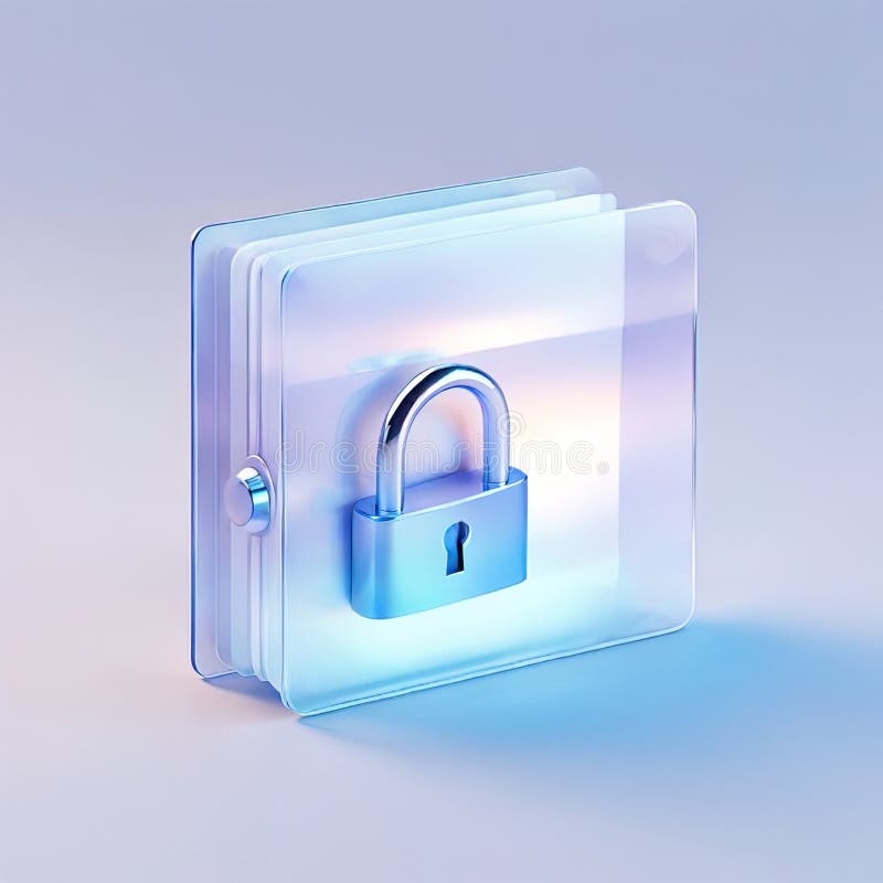 Icon of Open Lock, Glossy Glass Style Stock Illustration - Illustration ...