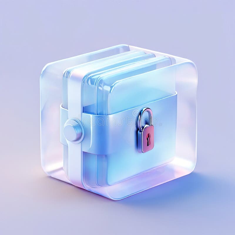 Icon of Open Lock, Glossy Glass Style Stock Illustration - Illustration ...