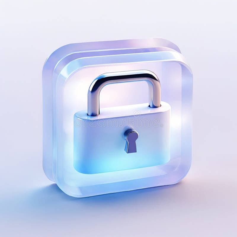 Icon of Open Lock, Glossy Glass Style Stock Illustration - Illustration ...
