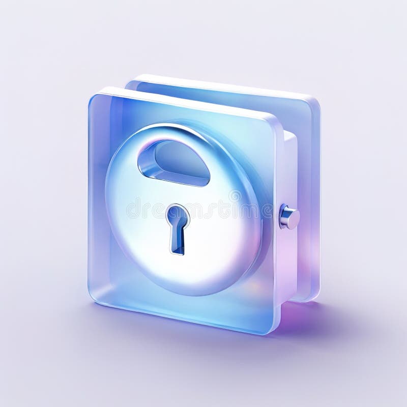 Icon of Open Lock, Glossy Glass Style Stock Illustration - Illustration ...