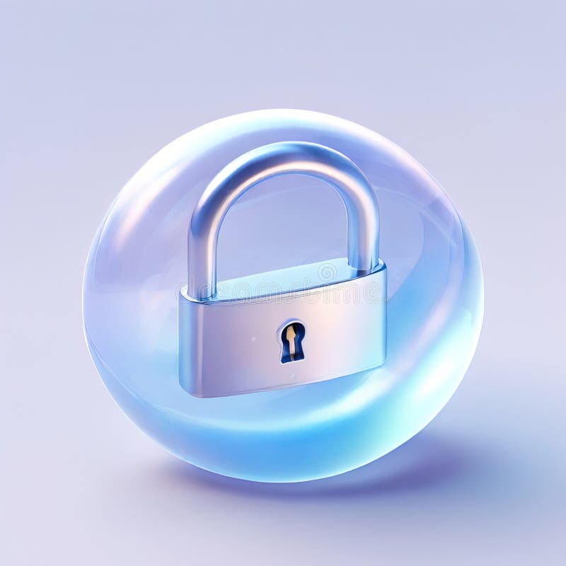 Icon of Open Lock, Glossy Glass Style Stock Illustration - Illustration ...