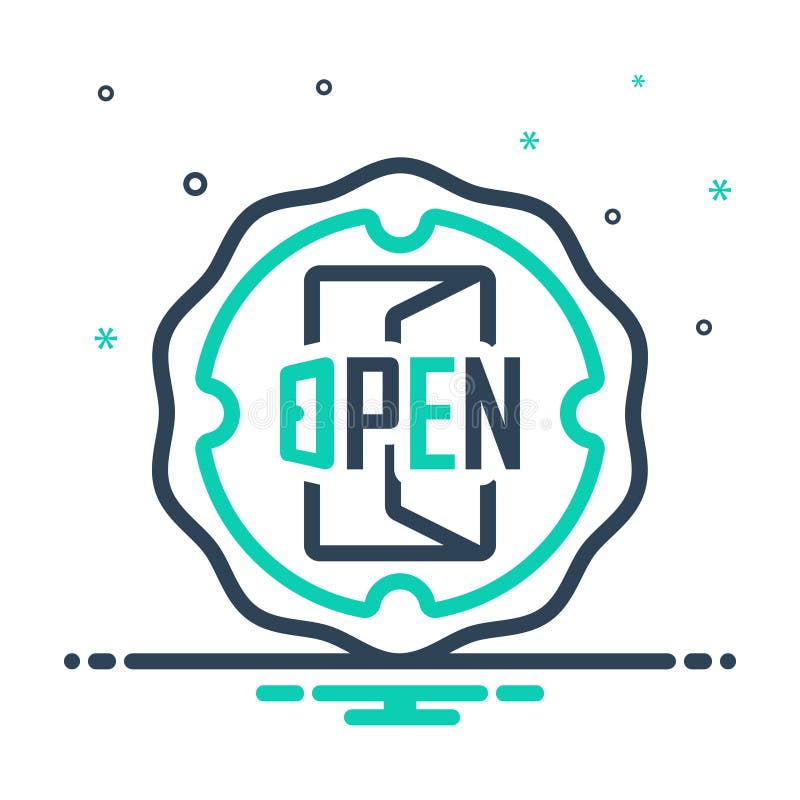 Mix Icon for Open, Sign and Store Stock Vector - Illustration of symbol ...