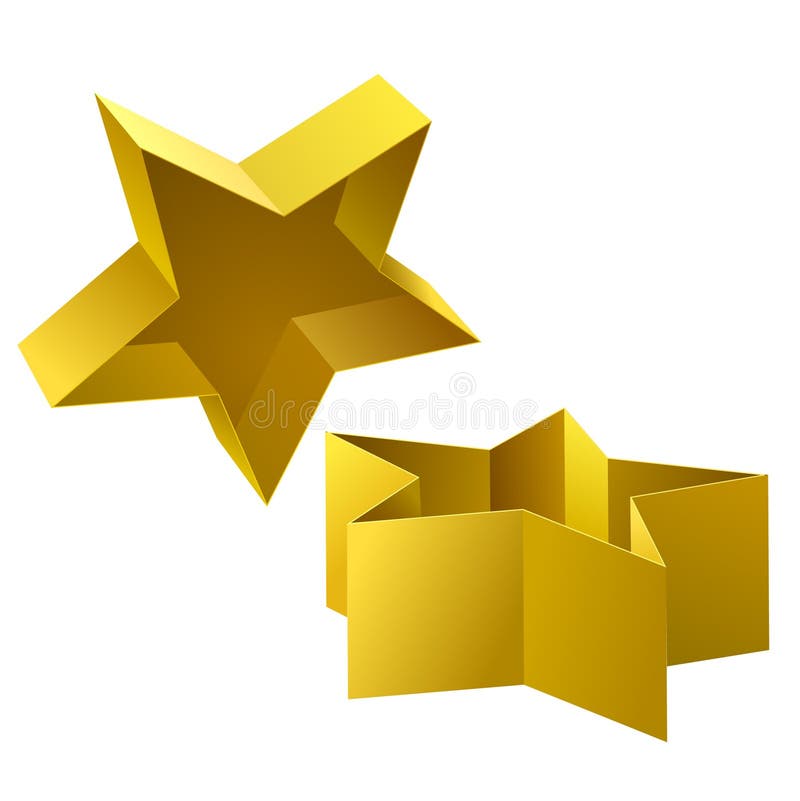 Icon of the Opened Box As a Star Shape. Stock Vector - Illustration of ...