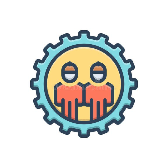 Color Illustration Icon for Operates, Work and Worker Stock ...