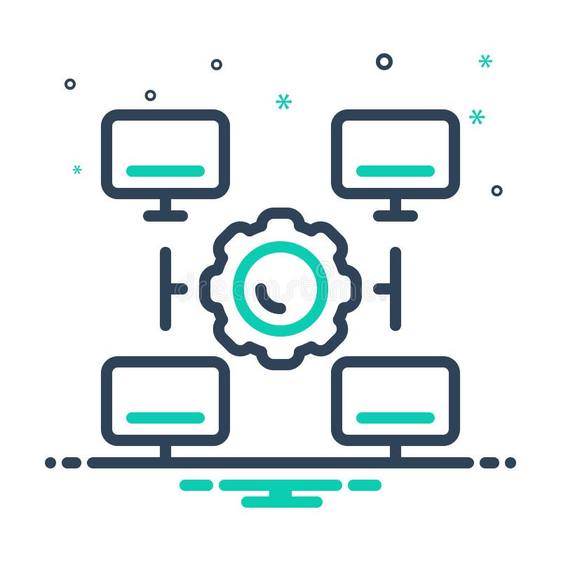 Mix Icon for System, Mainframe and Network Stock Illustration ...