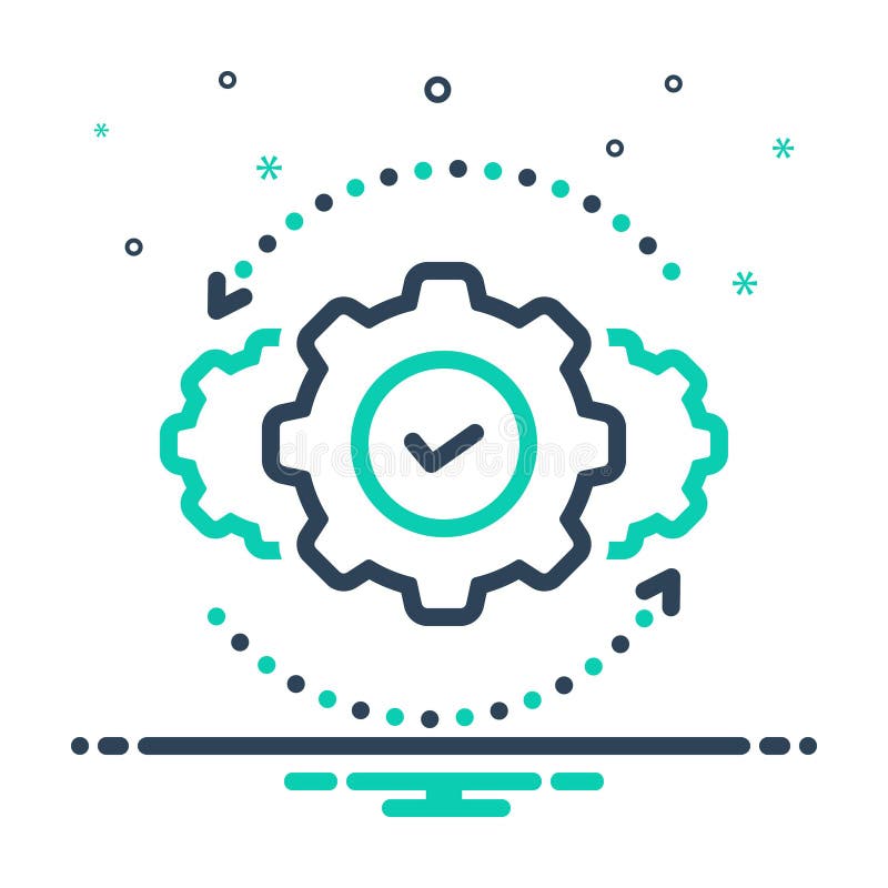 Mix Icon for Operation, Gear and Technical Stock Vector - Illustration ...