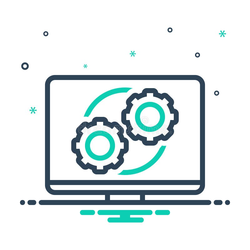 Mix Icon for Operation Process, Project and Gear Stock Vector ...