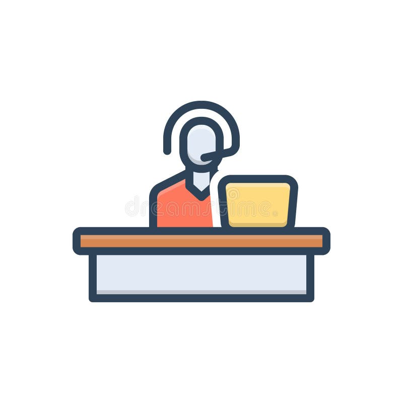 Color Illustration Icon for Operators, Operative and Engineer Stock ...