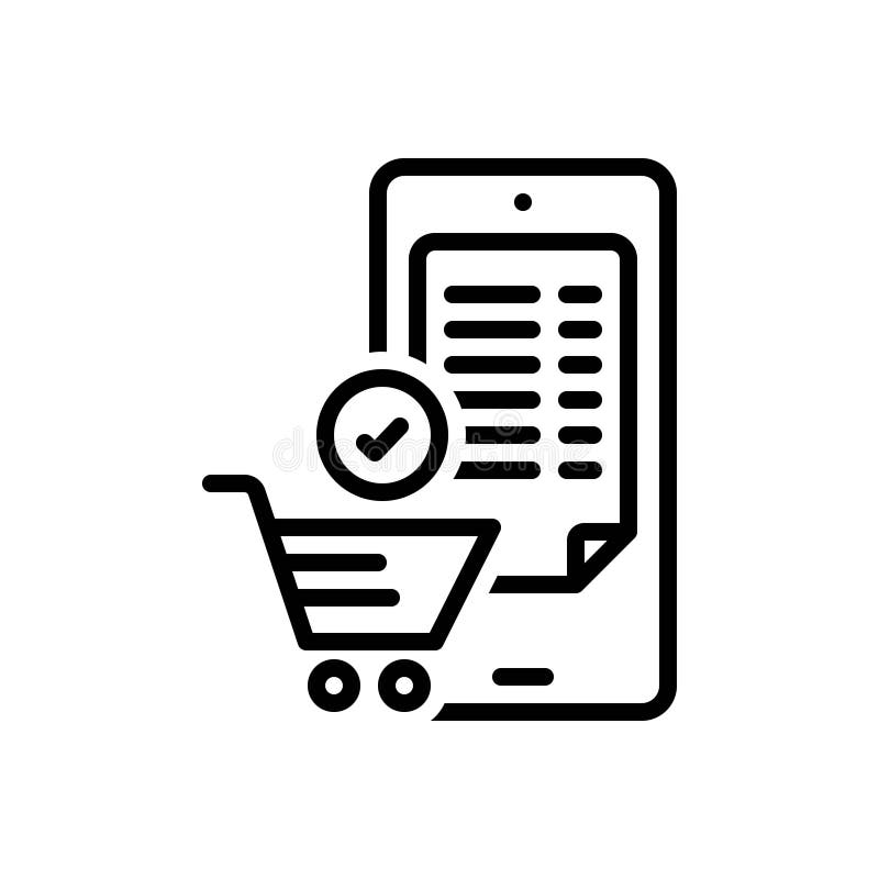 Black Line Icon for Orders, Purchase and Online Stock Vector ...