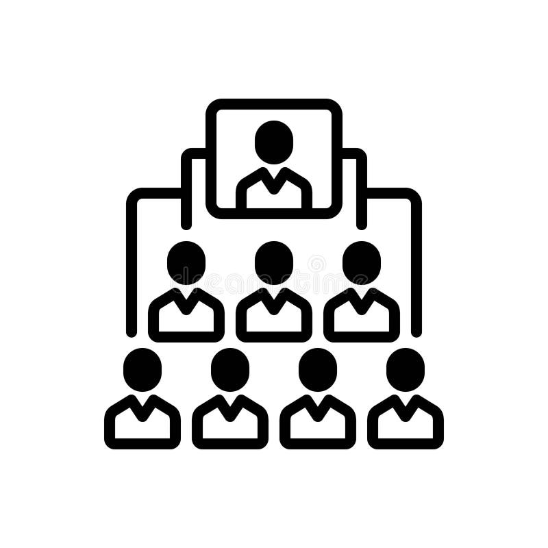 Black Solid Icon for Organizations, Combination and Leader Stock Vector ...