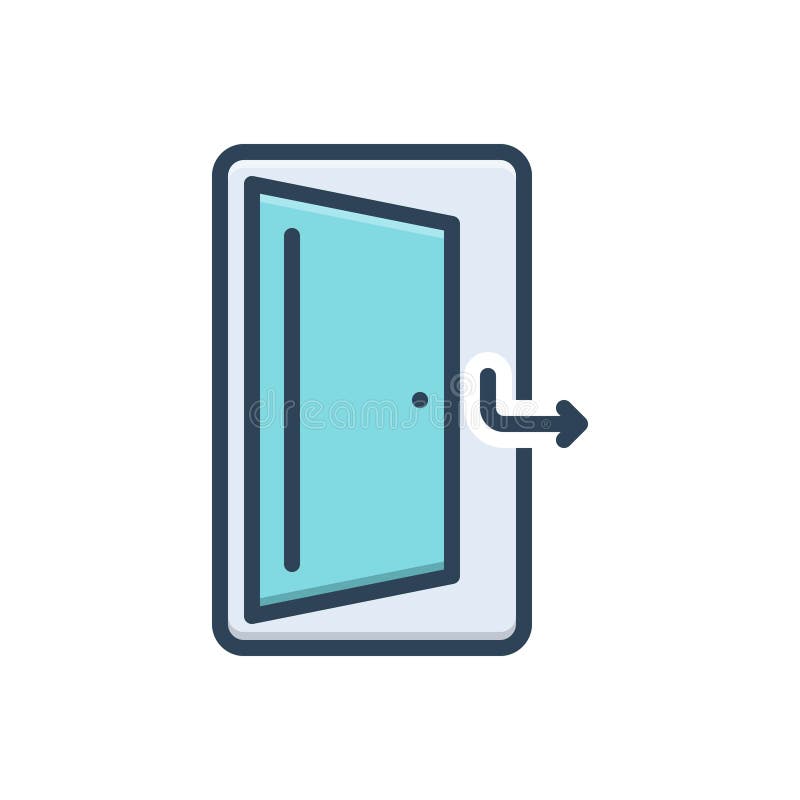 Color Illustration Icon for Out, Door and Doorway Stock Vector ...